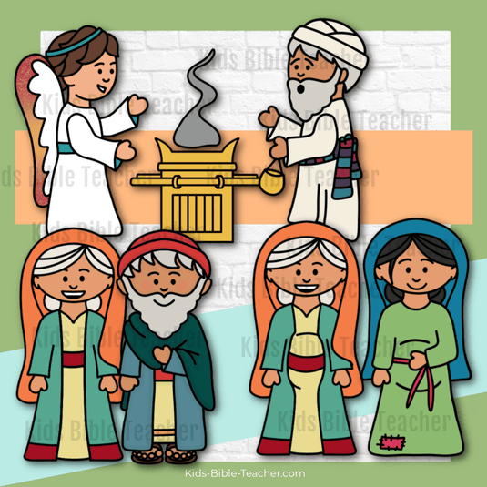 Zechariah, Elizabeth, and the Birth of John the Baptist Clip Art Set ...