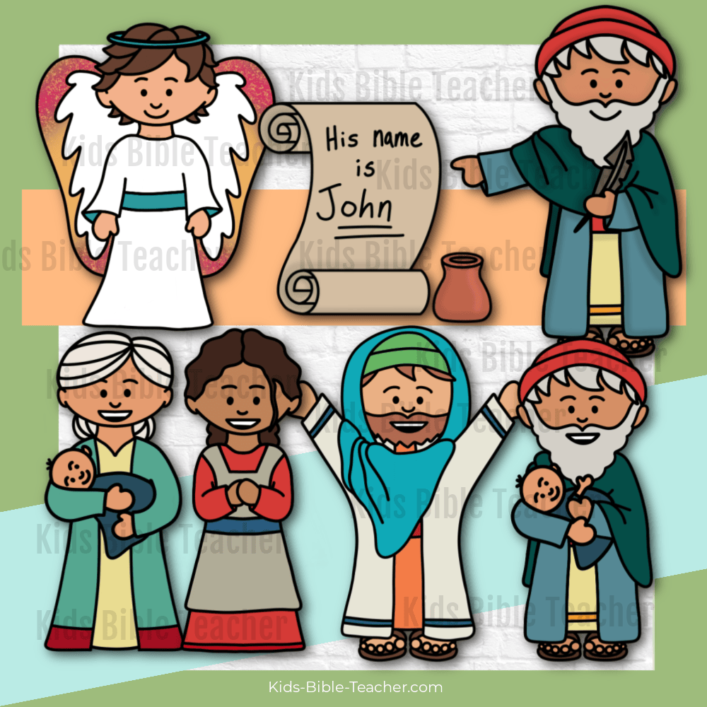 Zechariah, Elizabeth, and the Birth of John the Baptist Clip Art Set ...