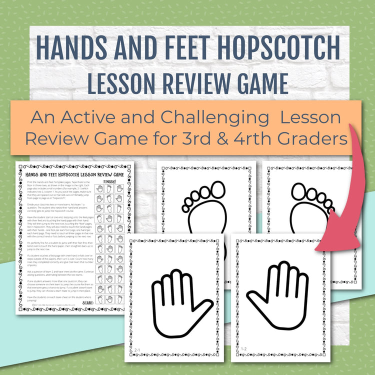 Hands and Feet Hopscotch Active Lesson Review Game for 3rd Graders and ...