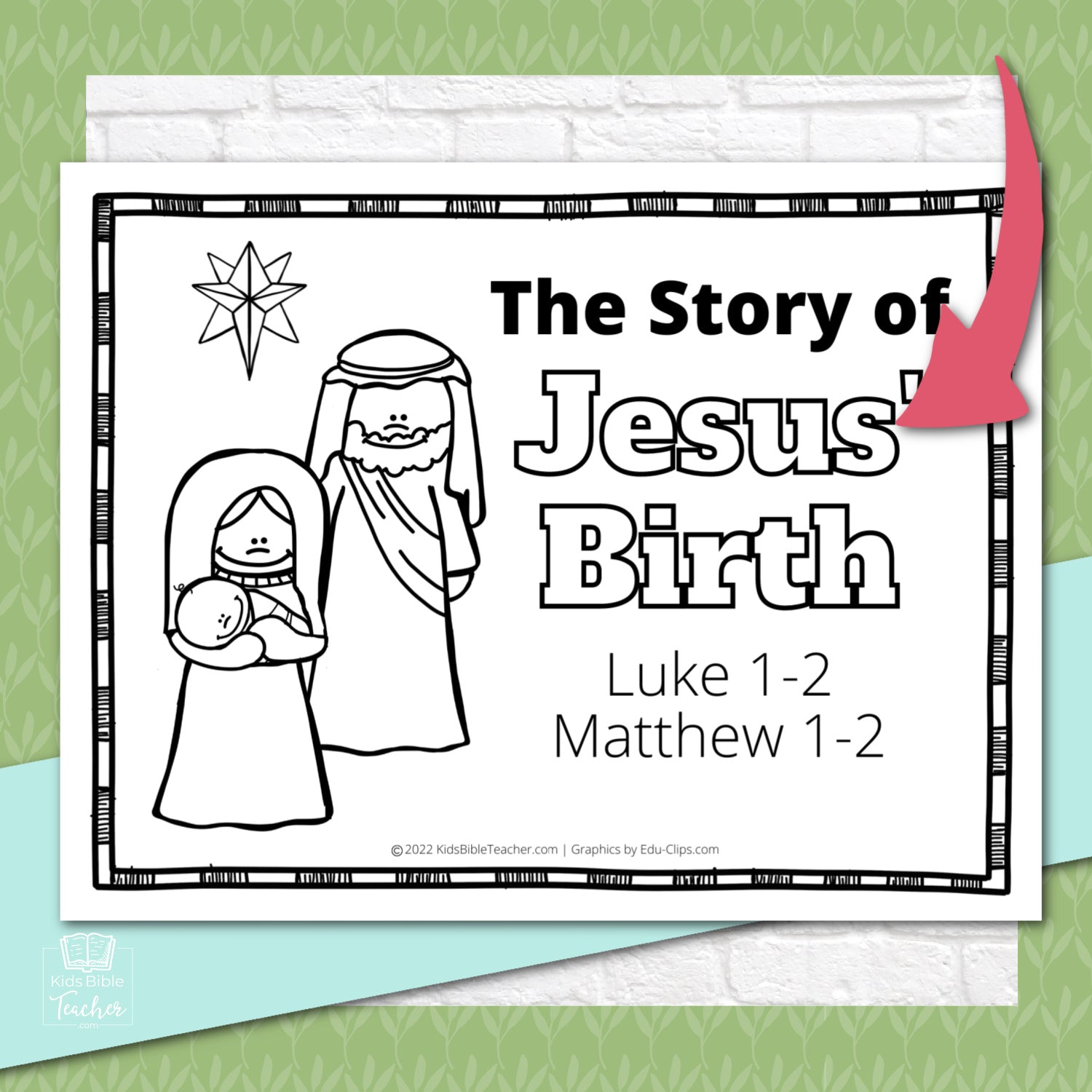 Jesus' Birth Christmas Coloring Pages : 15 Page Bible Nativity Story ...
