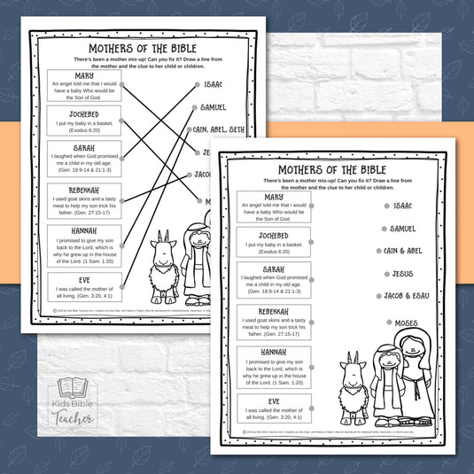 Mothers Day Worksheets Bible Activity Pages for Kids – Kids Bible Teacher