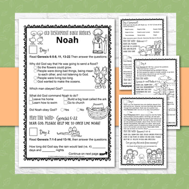 Noah's Ark Bible Lesson Pack for Preschool through 6th Grade – Kids ...
