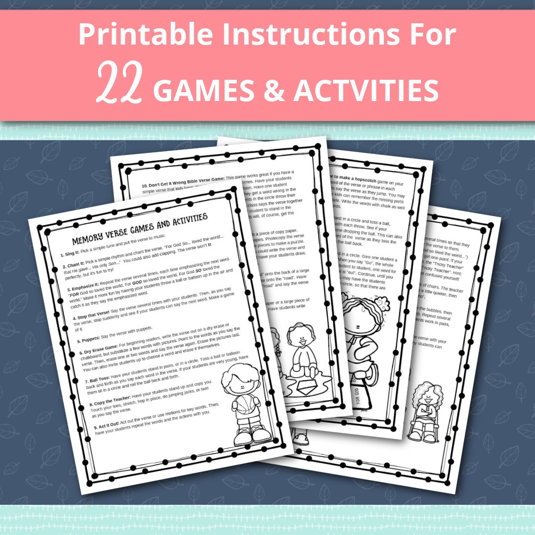 22 Bible Memory Games and Activities for Preschoolers and Kindergarten ...