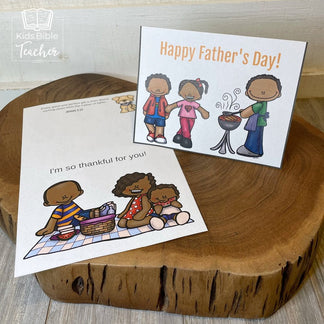 Father's Day Printable Cards with Bible Verses for Kids to Make, Set o ...