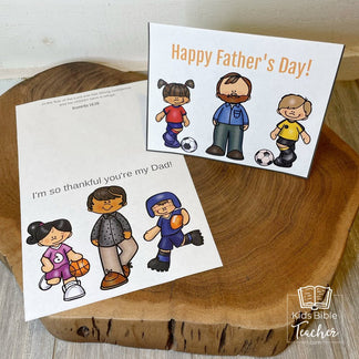 Father's Day Printable Cards with Bible Verses for Kids to Make, Set o ...