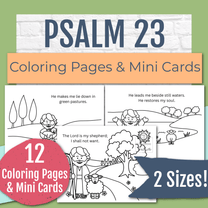 Psalm 23 Coloring Pages and Mini Cards – Kids Bible Teacher