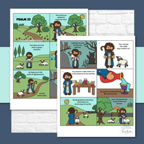 Psalm 23 Full Color Teaching Posters and Mini Cards – Kids Bible Teacher