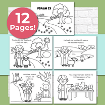 Psalm 23 Coloring Pages and Mini Cards – Kids Bible Teacher