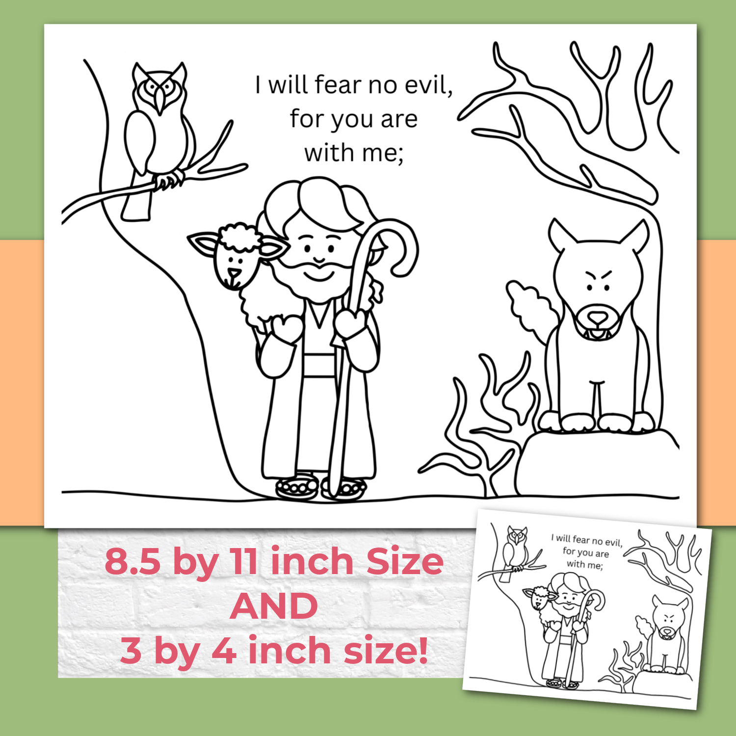Psalm 23 Coloring Pages and Mini Cards – Kids Bible Teacher