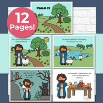 Psalm 23 Full Color Teaching Posters and Mini Cards – Kids Bible Teacher