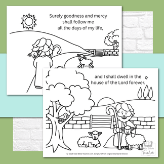 Psalm 23 Coloring Pages and Mini Cards – Kids Bible Teacher