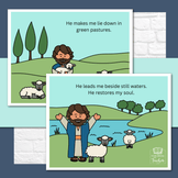 Psalm 23 Full Color Teaching Posters and Mini Cards – Kids Bible Teacher