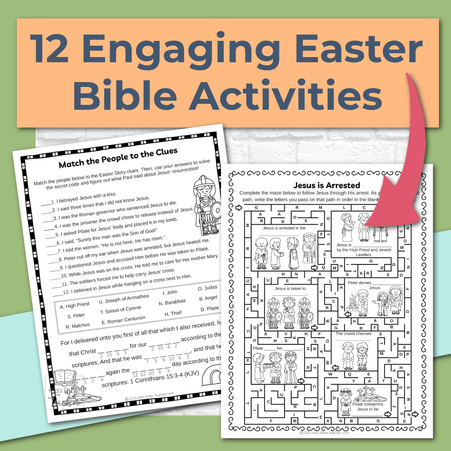 Jesus' Resurrection Easter Bible Story Activity Pages – Kids Bible Teacher