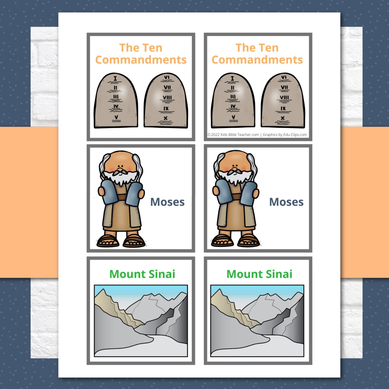 Ten Commandments Match Game for Kids - Bible Memory Game (Protestant ...