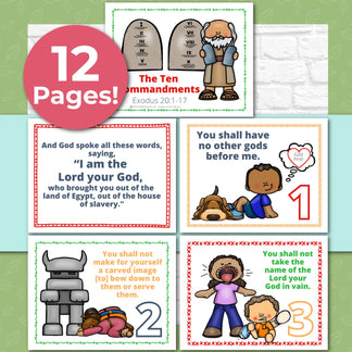 Ten Commandments Teaching Posters and Mini Cards for Protestants – Kids ...
