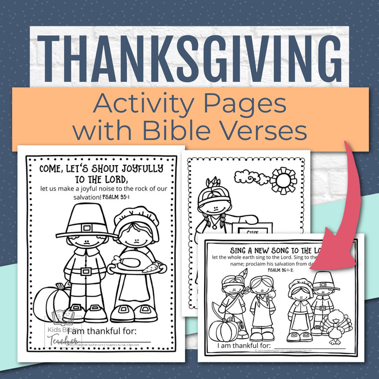 Thanksgiving Activity Pages with Thanksgiving Bible Verses for Kids ...