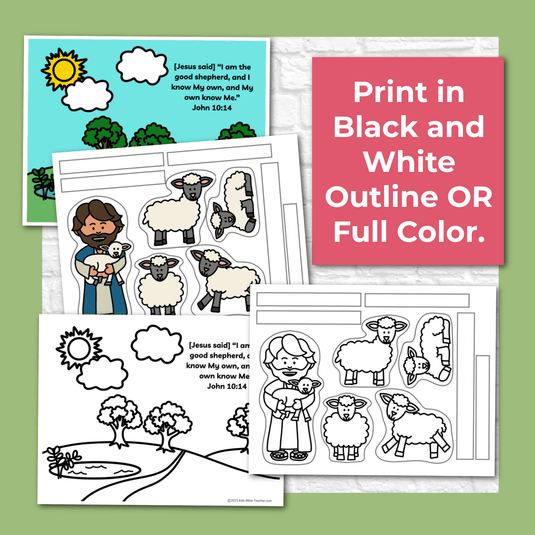 The Good Shepherd Bible Craft for Kids | Stand Up Shepherd Sheep Puppe ...