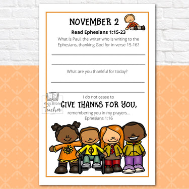 Gratitude Journal Pages with Thanksgiving Bible Verses for NOVEMBER ...