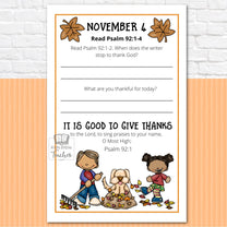 Gratitude Journal Pages with Thanksgiving Bible Verses for NOVEMBER ...