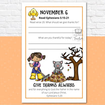 Gratitude Journal Pages with Thanksgiving Bible Verses for NOVEMBER ...