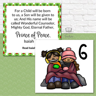 December Calendar Cards with Christmas Bible Verses - Advent Calendar ...
