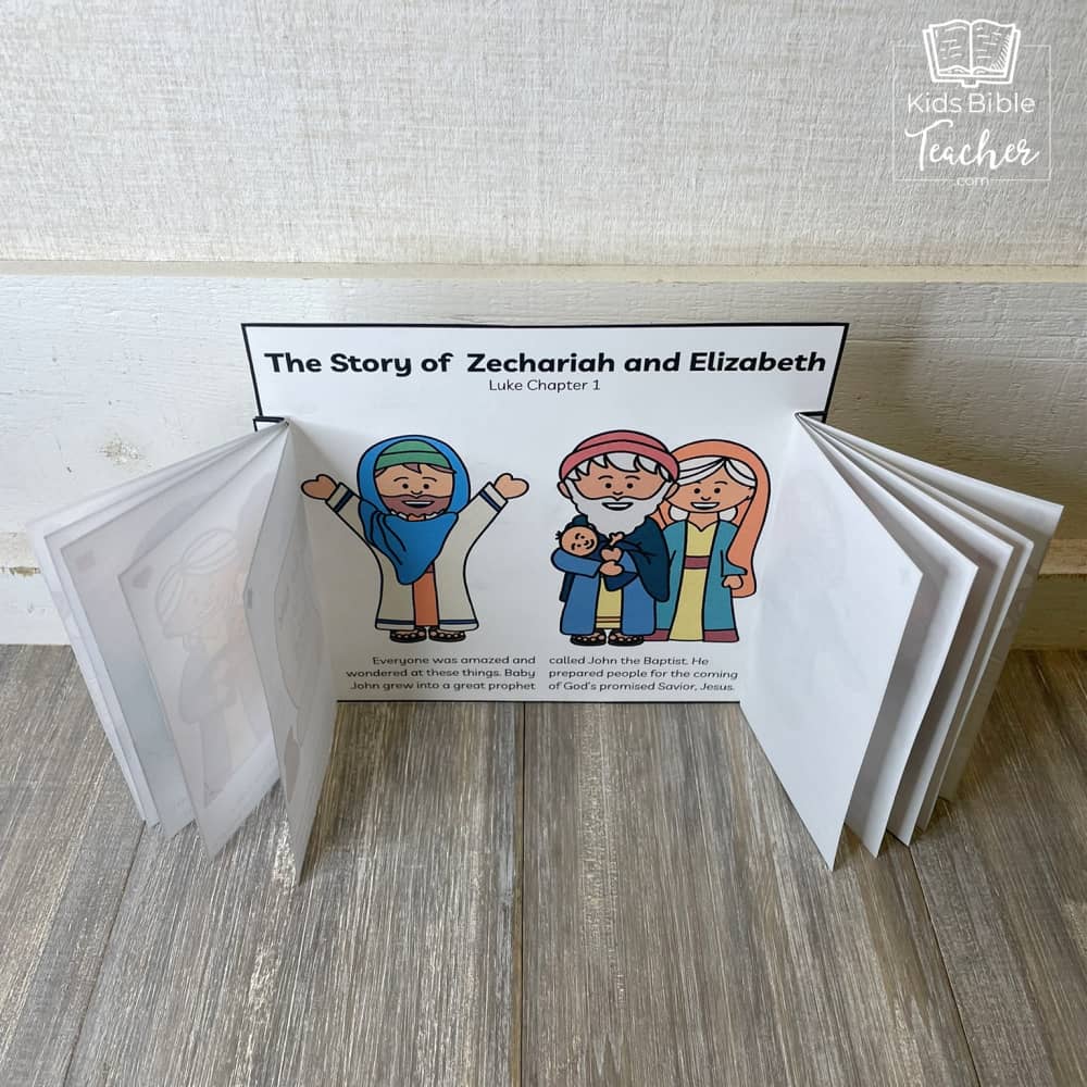 Zechariah and Elizabeth Booklet Bible Story Craft – Kids Bible Teacher