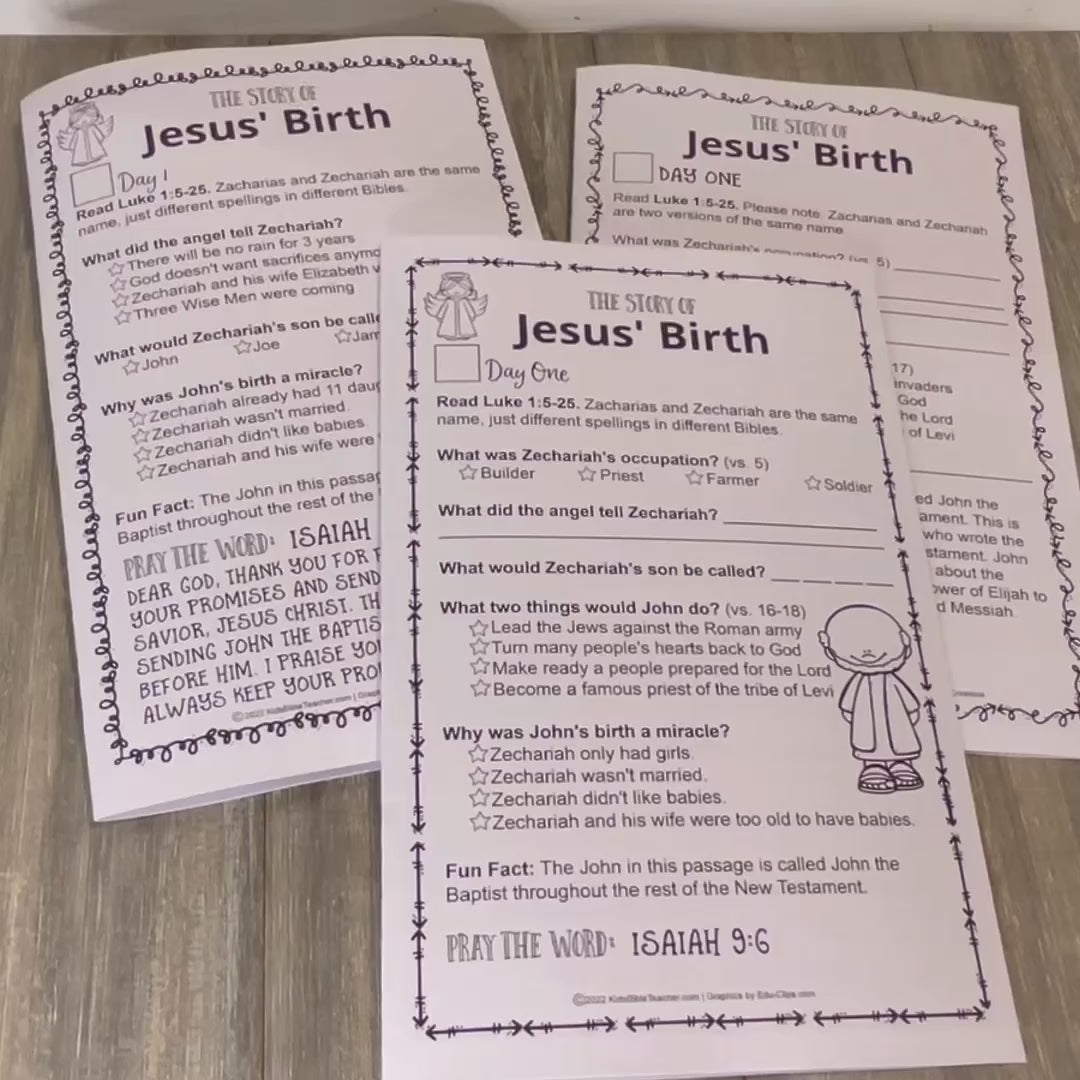 Jesus Birth Complete Nativity Bible Lesson Pack for the Advent Christm ...