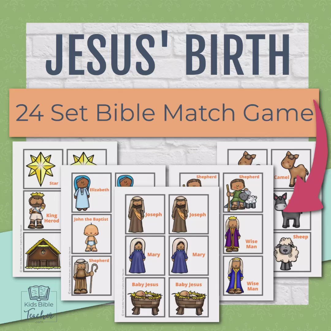 Jesus' Birth Christmas Match Game - Nativity Bible Memory Game for Kid ...