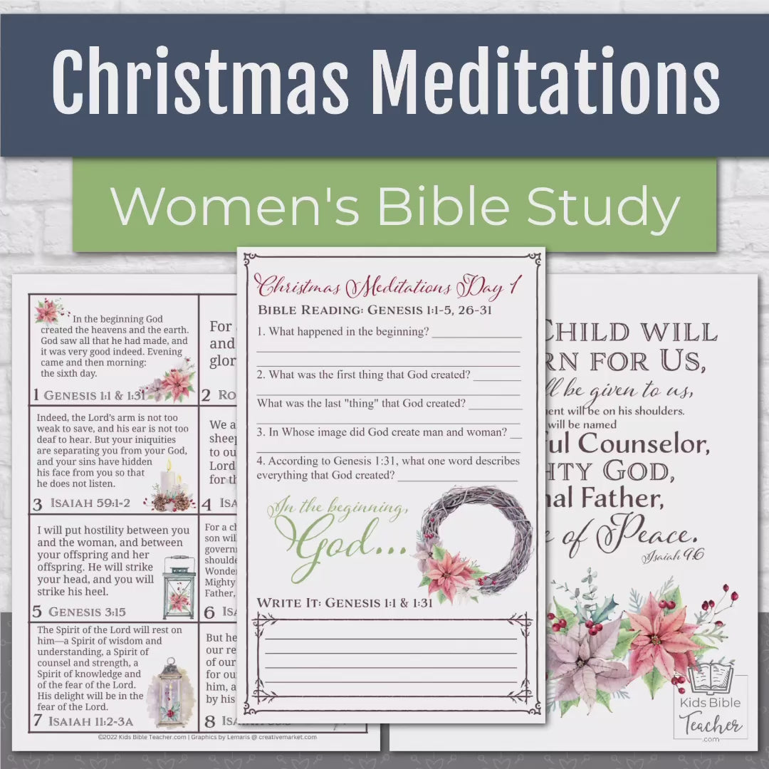 Christmas Meditations Women's Bible Study, Instant Download – Kids ...