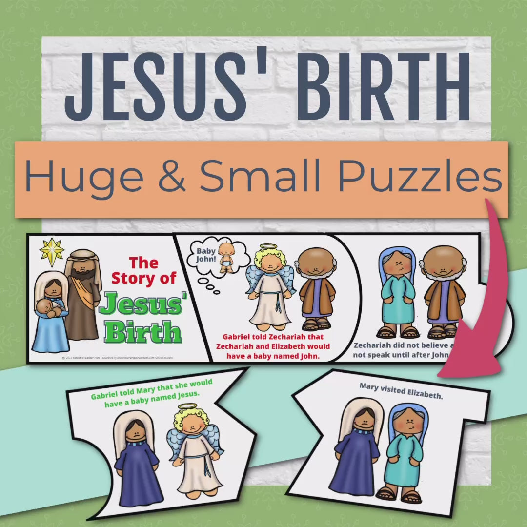 Jesus' Birth Huge Floor Puzzle and Mini Puzzle for Christmas with Nati ...