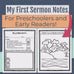 My First Sermon Notes Printables for Preschoolers and Early Readers, I ...