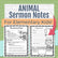 Animal Sermon Notes for Kids, Elementary Level, Instant Download – Kids ...