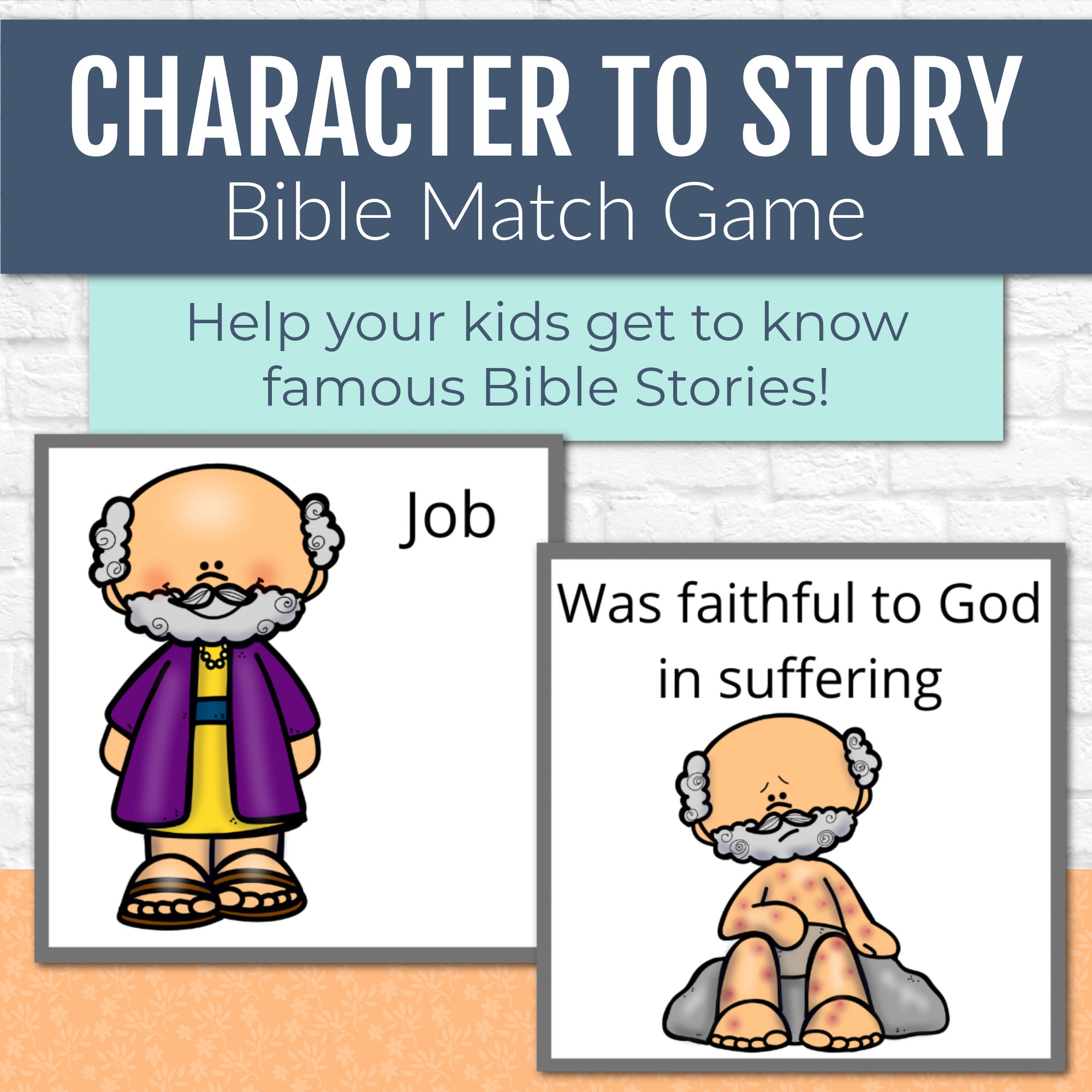 Bible Match Game - Bible Memory Game - Famous Bible People and Stories ...