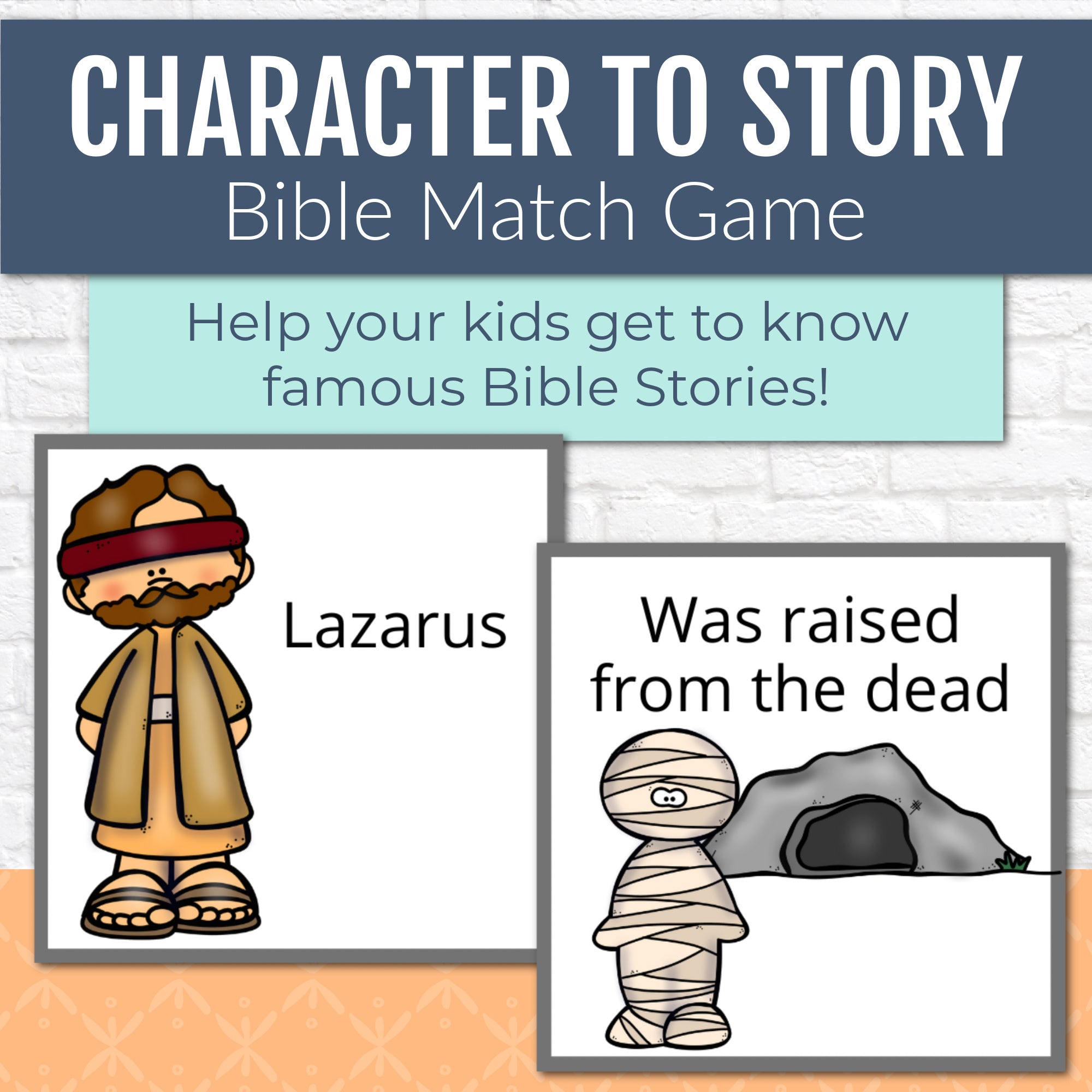 Bible Match Game - Bible Memory Game - Famous Bible People and Stories ...