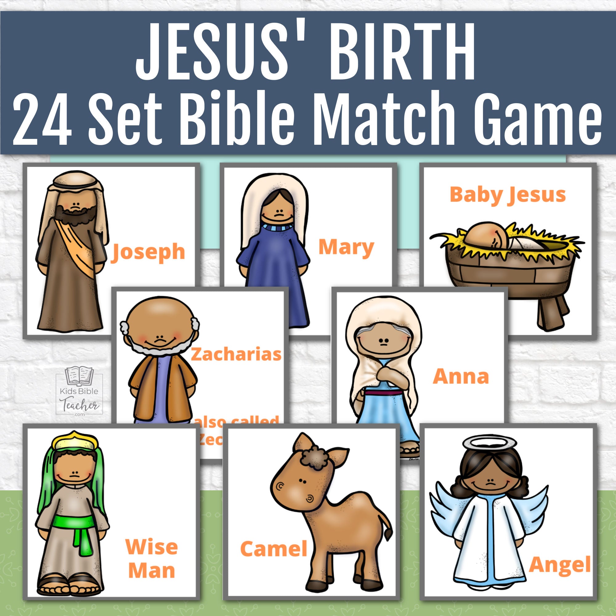 Jesus' Birth Christmas Match Game - Nativity Bible Memory Game for Kid ...