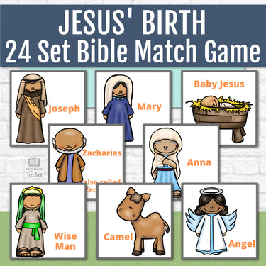 Jesus' Birth Christmas Match Game - Nativity Bible Memory Game for Kid ...