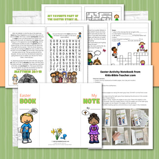Easter Activity Notebook | Jesus' Resurrection Activity Notebook for K – Kids Bible Teacher