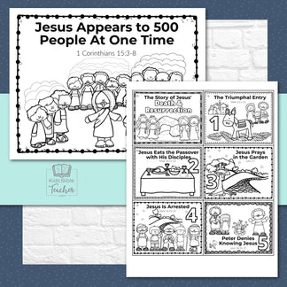 Jesus' Death and Resurrection Activity Easter Booklet Pages and Mini C ...