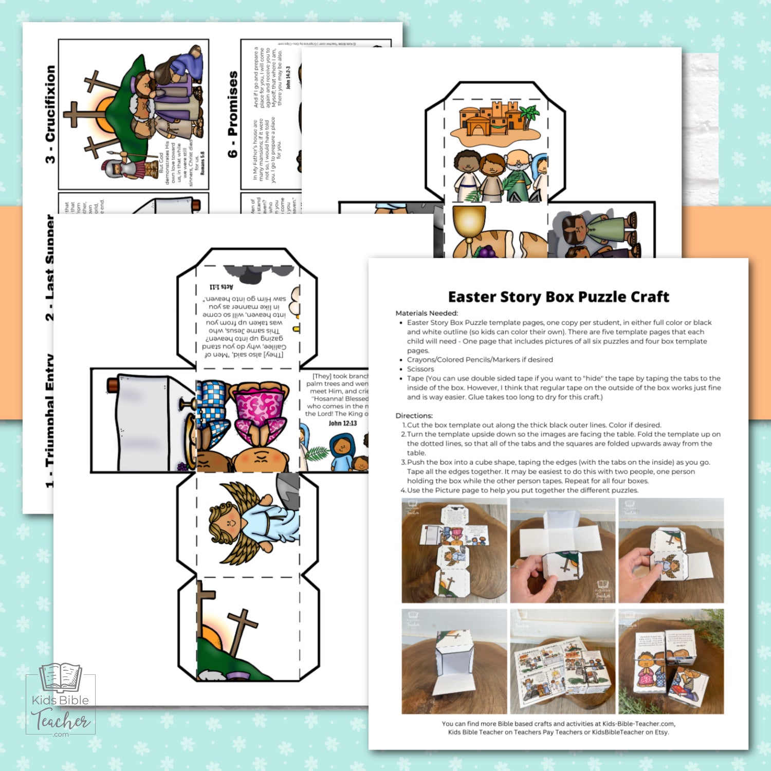 Easter Story Box Puzzle Craft Jesus' Resurrection Activity for Kids ...