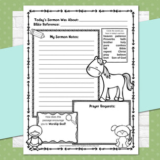 Seasonal and Holidays Sermon Notes Pack for Kids, Instant DIGITAL DOWN ...