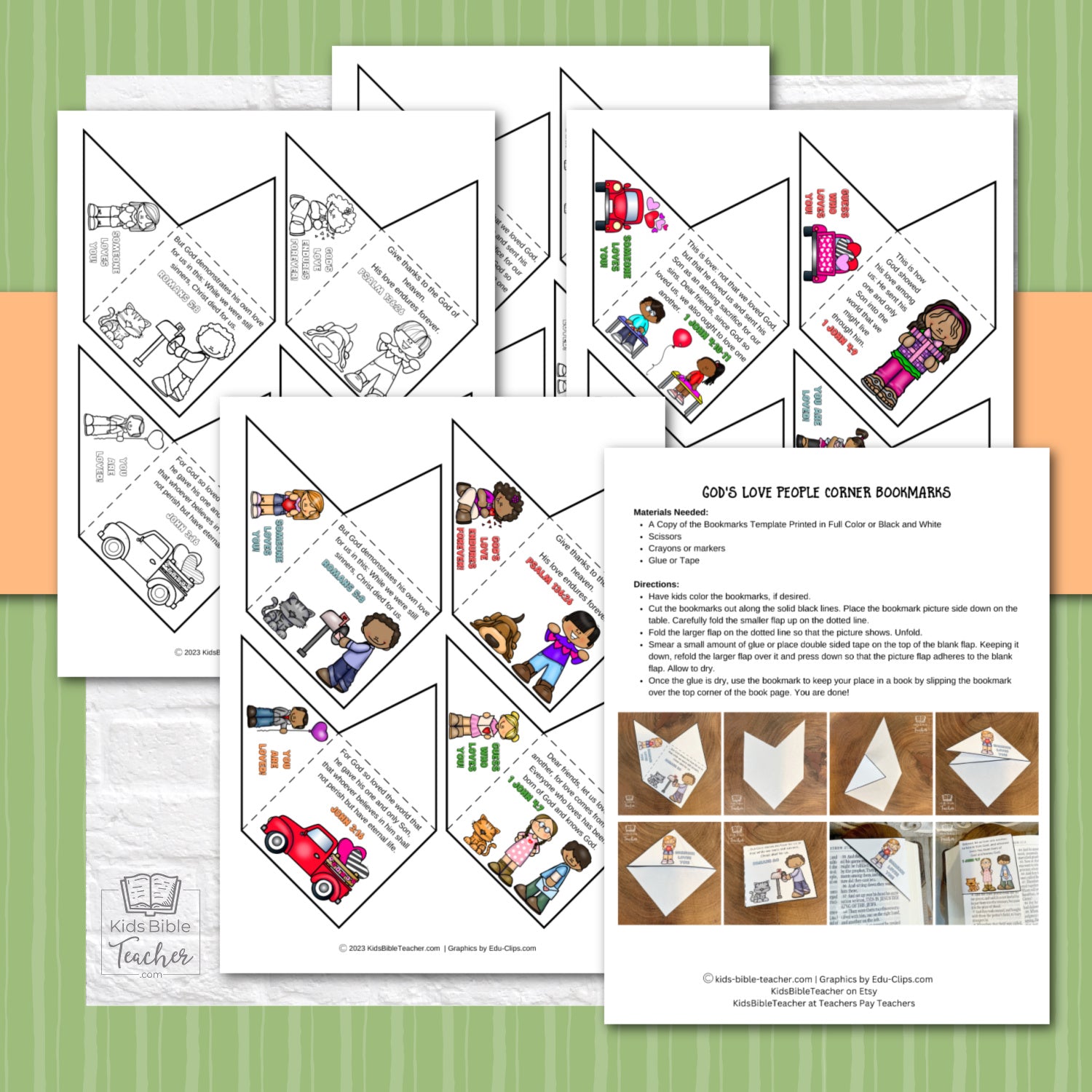 God's Love Corner Bookmarks for Older Kids | Bible Valentine's Craft ...