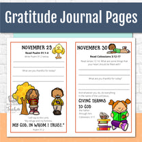 Gratitude Journal Pages with Thanksgiving Bible Verses, NOVEMBER Editi ...