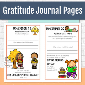 Gratitude Journal Pages with Thanksgiving Bible Verses, NOVEMBER Editi ...