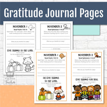 Gratitude Journal Pages with Thanksgiving Bible Verses for NOVEMBER ...