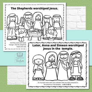 Jesus' Birth Christmas Coloring Pages : 15 Page Bible Nativity Story ...