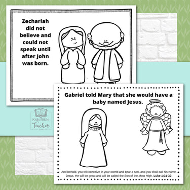 Jesus' Birth Christmas Coloring Pages : 15 Page Bible Nativity Story ...