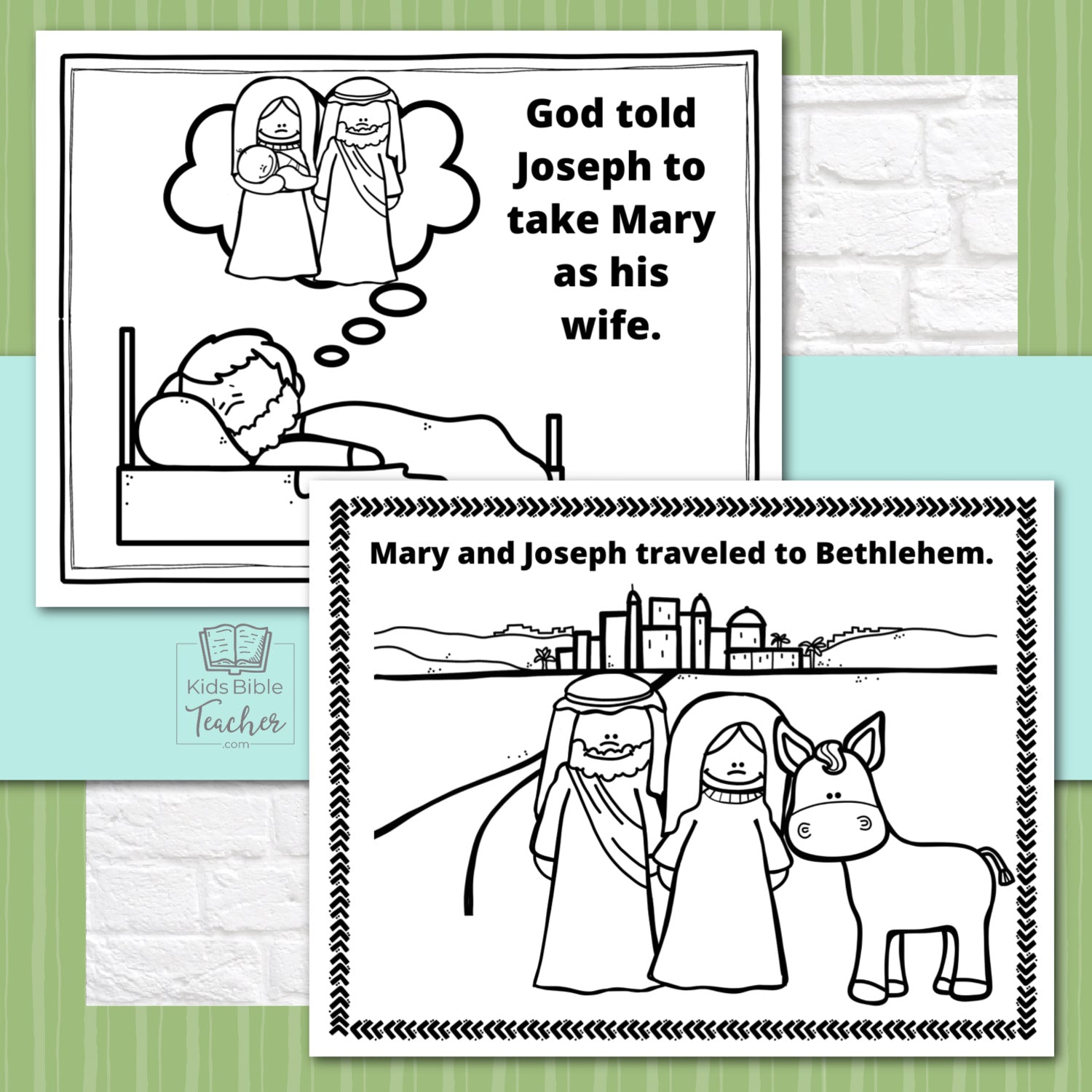 Jesus' Birth Christmas Coloring Pages : 15 Page Bible Nativity Story ...