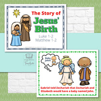 Jesus' Birth Posters and Mini Cards for Christmas – Kids Bible Teacher