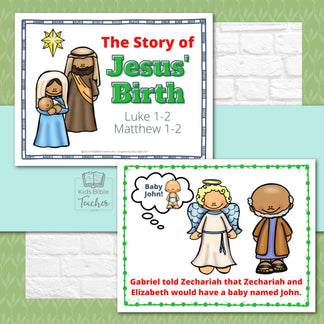 Jesus' Birth Posters and Mini Cards for Christmas – Kids Bible Teacher
