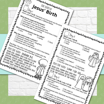 Jesus' Birth Christmas Bible Reading Pages - Nativity Bible Reading Pl ...